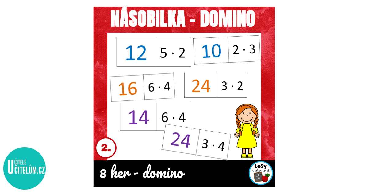 Násobilka - domino - Matematika | UčiteléUčitelům.cz